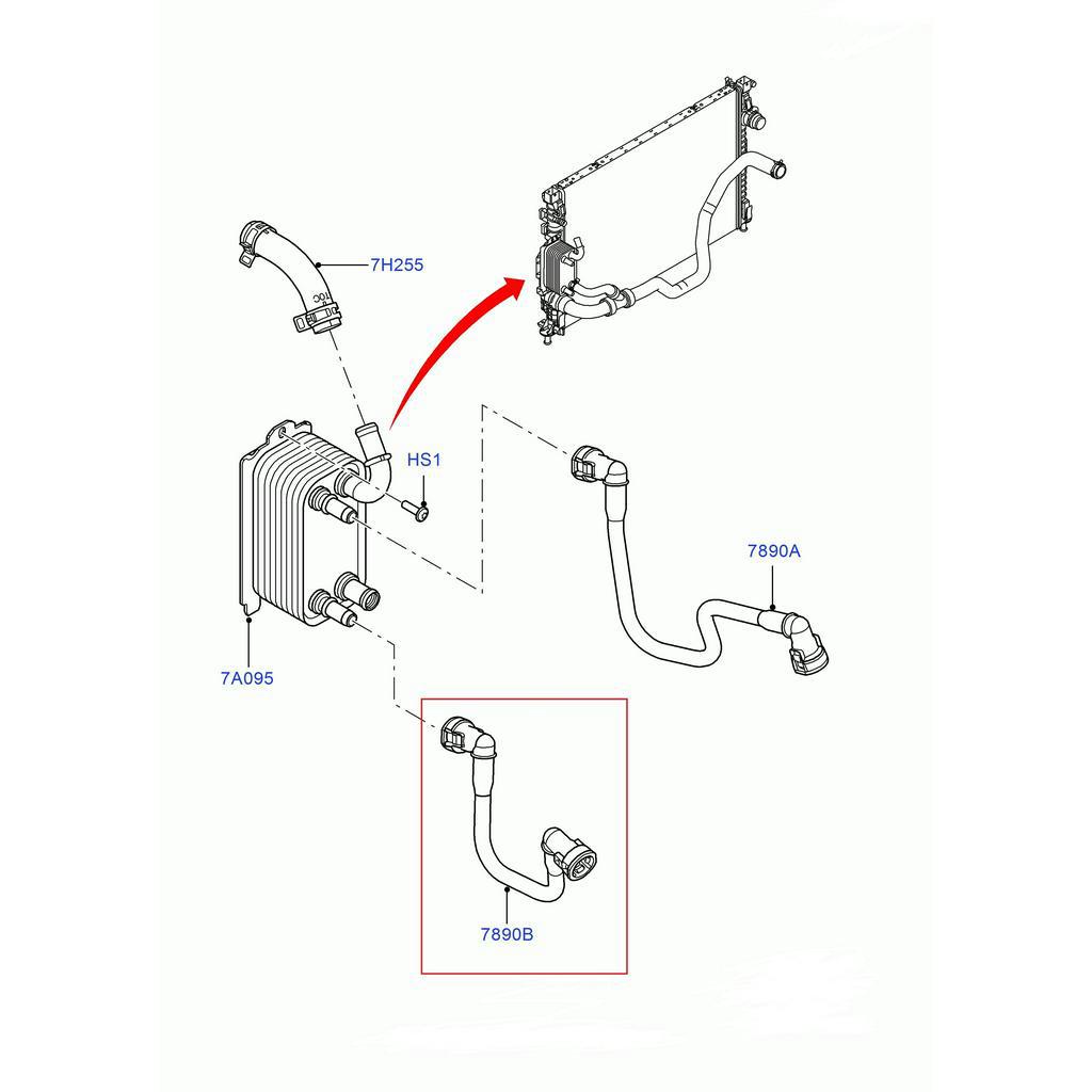 Original Transmission Oil Cooler Inlet & Outlet Hose for Ford Mondeo ...