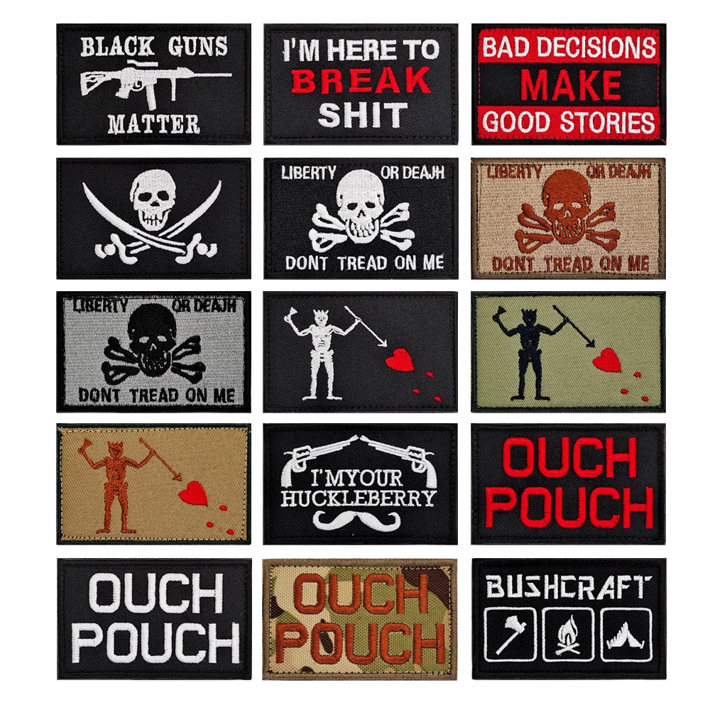 Embroidery Skull Patch Velcro Badge Clothing Accessories Beard God ...