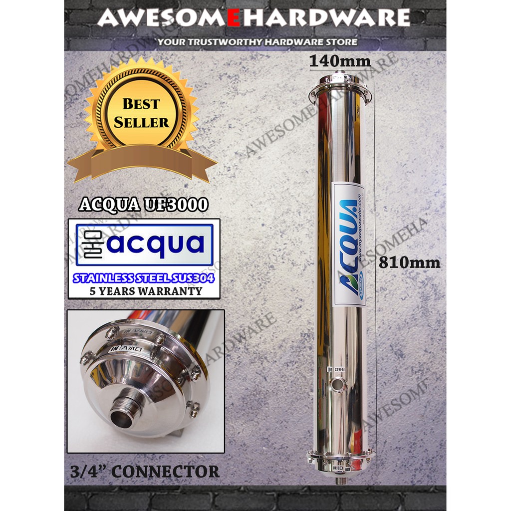 ACQUA 3000 UF3000 ULTRA FILTRATION UF MEMBRANE OUTDOOR WATER FILTER 0. ...