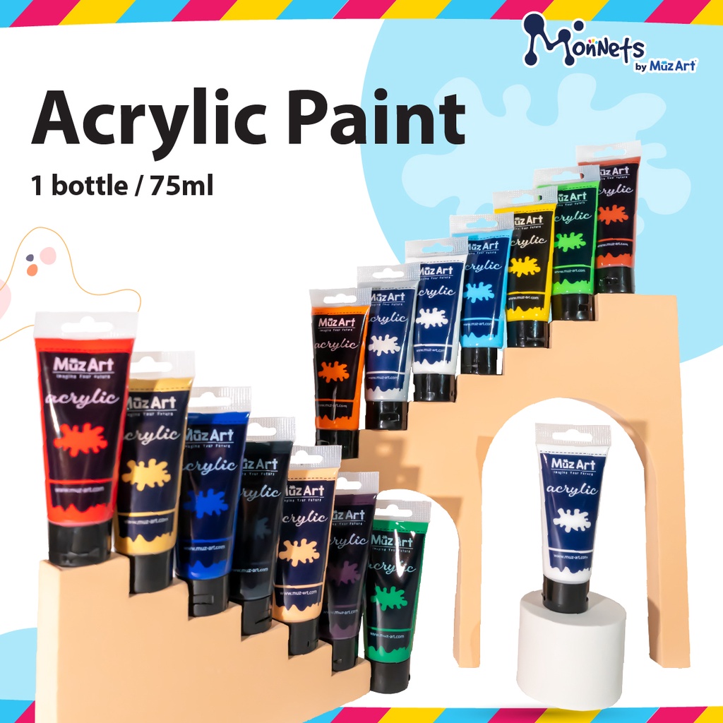 Acrylic Paint single color (1 bottle | 75ml) 14 colors for choose 🔥 ...