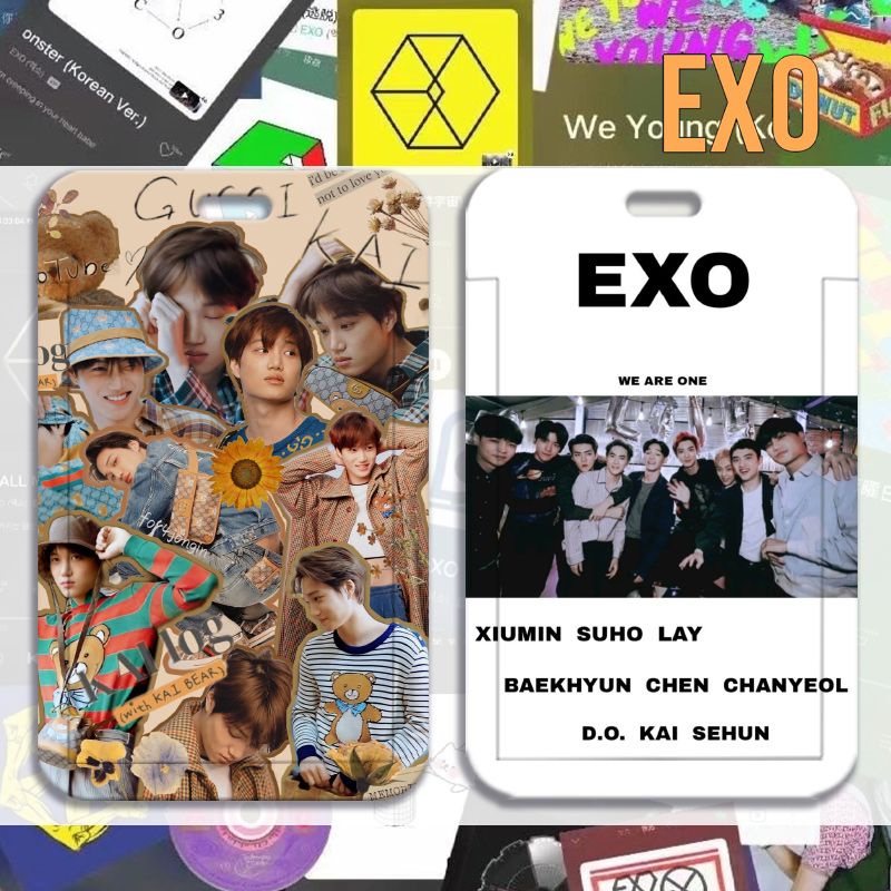 K-Pop Star EXO DIY Student School ID Card Holder Mrt Card Bus Card Bank ...