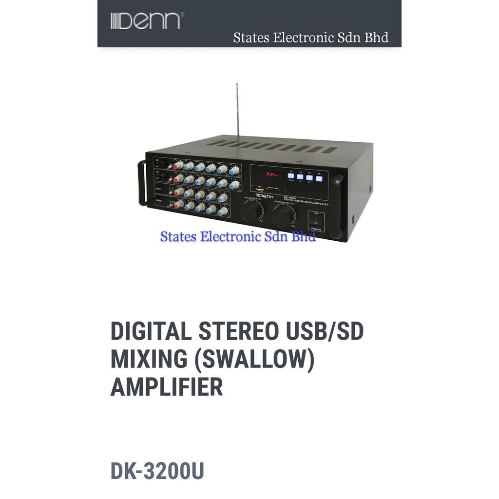 DENN DK-3200U Professional Digital Mixing Amplifier (USB/ SD/ FM) | Shopee Malaysia