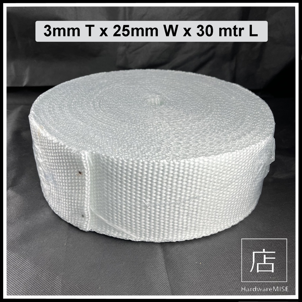 Fiberglass Tape Fibreglass Cloth Woven Webbing Tape 3mm x 25mm x 30m Roll Malaysia Supplier ...