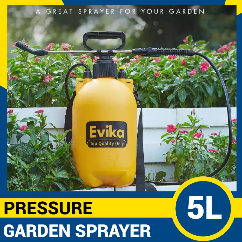 Evika 5 Litre Garden Pressure Sprayer Pump Sprayer and Plastic ...