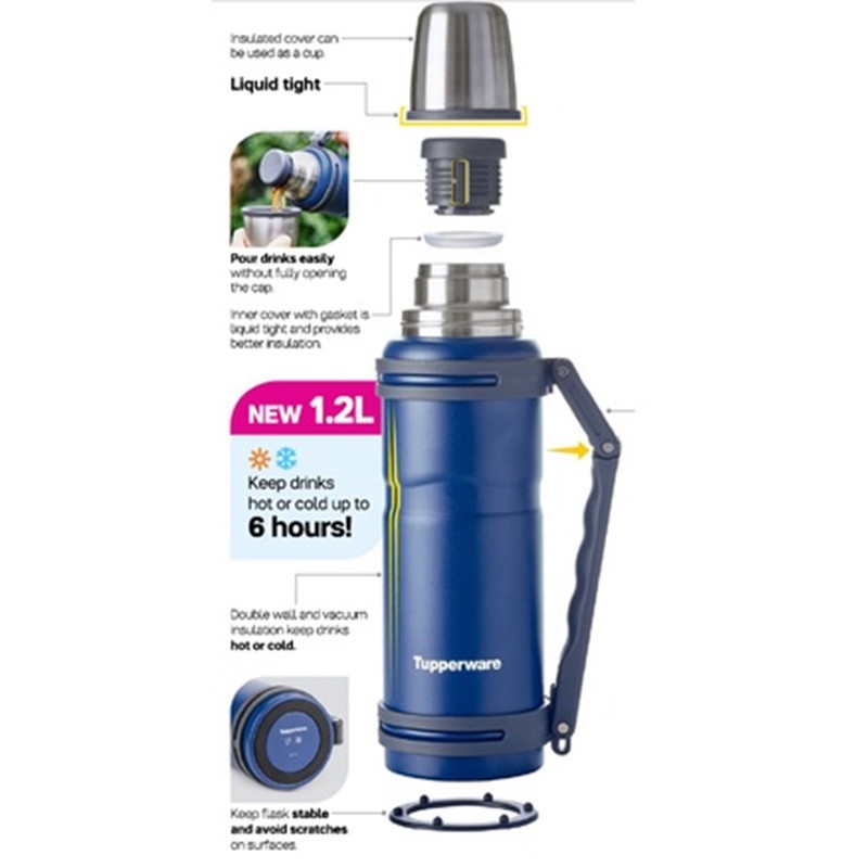 Tupperware Cool Warmie/Xploris Thermal Flask (1) 800ml/1.2L | Shopee ...