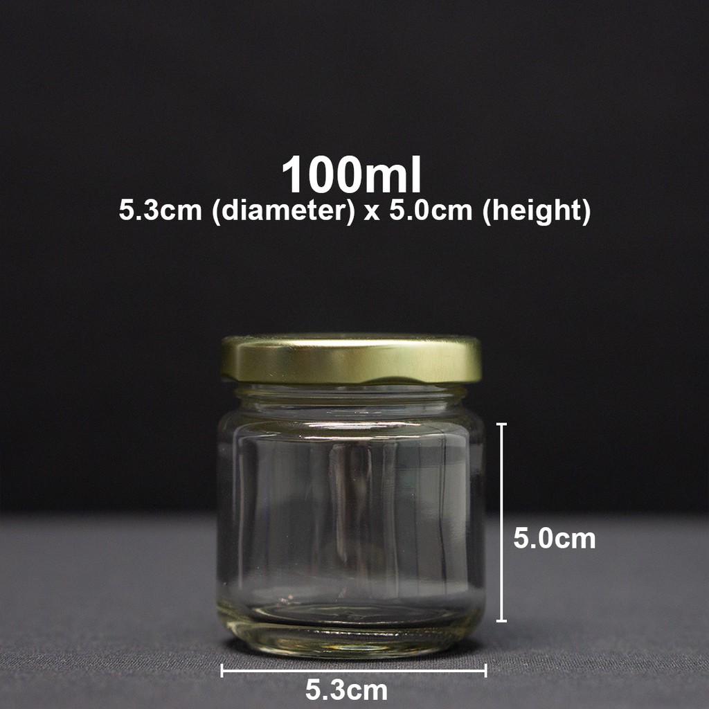 Round Glass Jar / Botol Kaca Bulat / Botol Doorgift Kaca / Spices ...