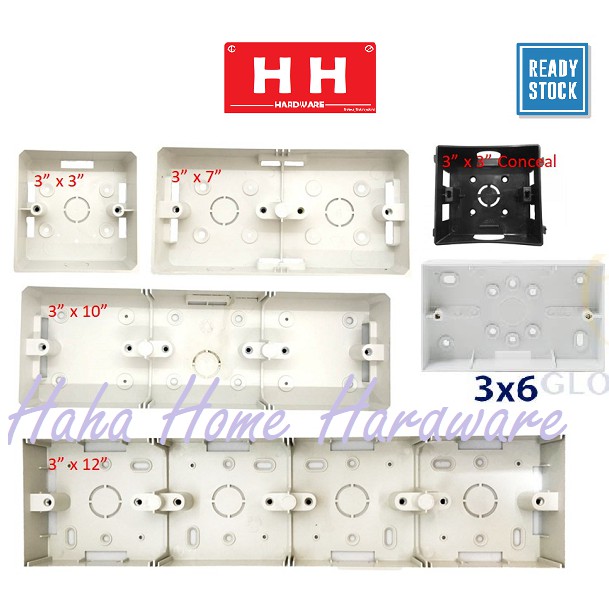 PVC Surface Nut Box Switch Base Switch Box Socket 开关插座pvc盒 ~Haha Home ...