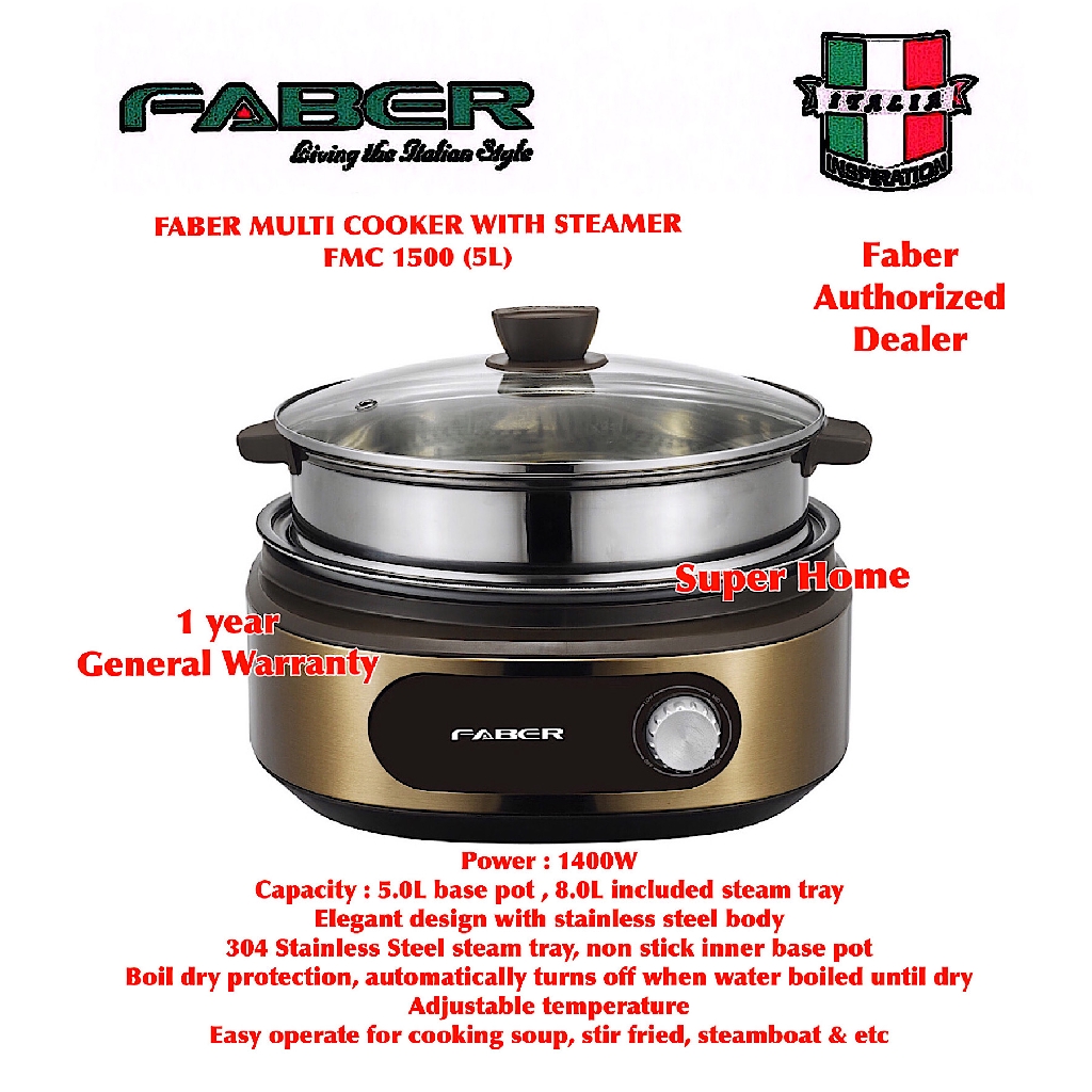 Faber Multi Cooker FMC-1500 Multi Cooker Steamboat with steam tray FMC ...