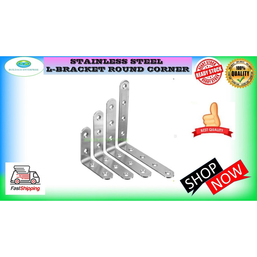 STAINLESS STEEL L BRACKET ROUND CORNER L BRACKET BESI | Shopee Malaysia