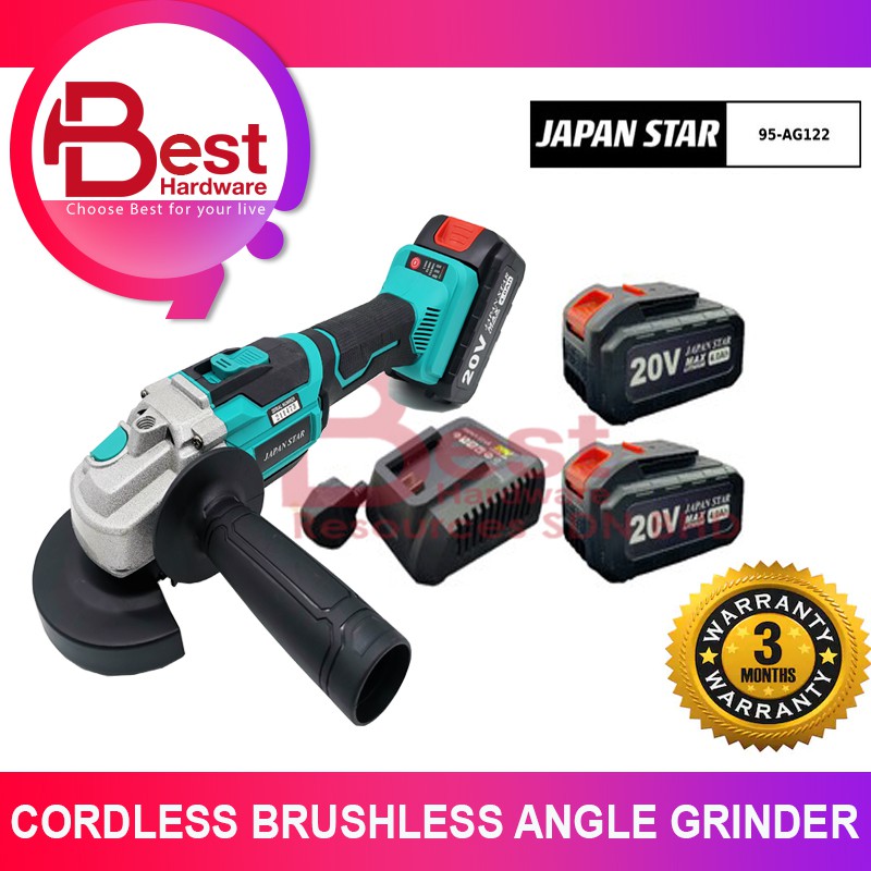 BEST HARDWARE - "JAPAN STAR" Brushless 20V Cordless Grinder Set c/w ...