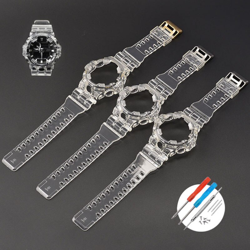 Trans Resin Watch Strap Bezel for Casio GA700 GA700 GA735 Men Watch ...