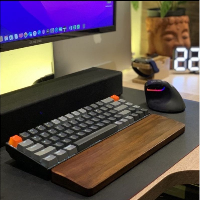 KAYU Palm Rest Wrist Arm Rest teak wood keychron keyboard armrest ...