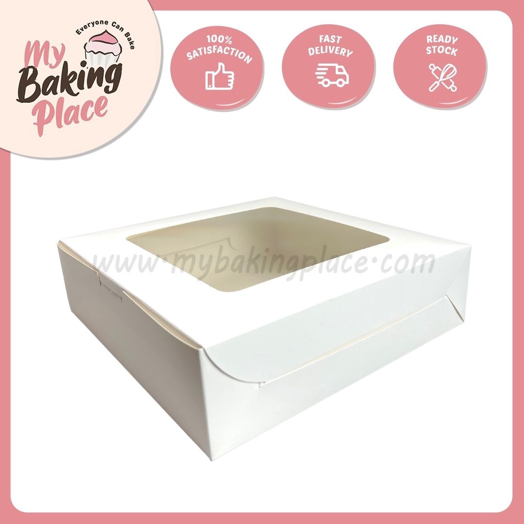 Window Cake Box Kotak kek Food Storage Box White Cake Box Kotak Kek ...