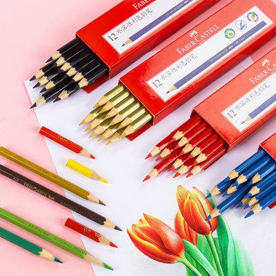 readystock red colour pencil Jerman Faber-Castell 12 pensel warna ...