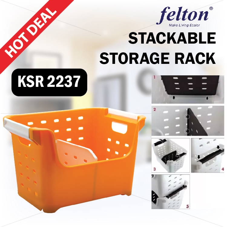 FELTON KSR2237 Stackable Storage Rack Multipurpose Kitchen Organizer ...