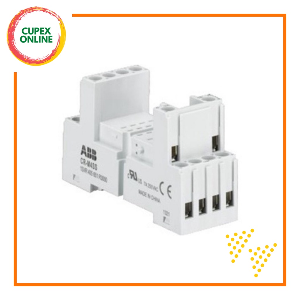 ABB CR-M4SS Standard Socket For 2 or 4 c/o (SPDT) output CR-M Relay ...