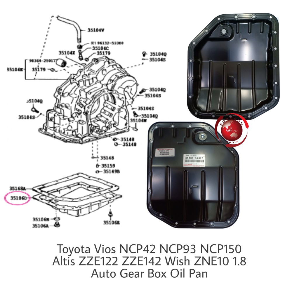 Toyota Auto Gear Box Oil Pan Vios NCP42 NCP150 NCP93 Yaris NCP91 Wish ZNE10 Altis ZZE122 ZZE141 ...