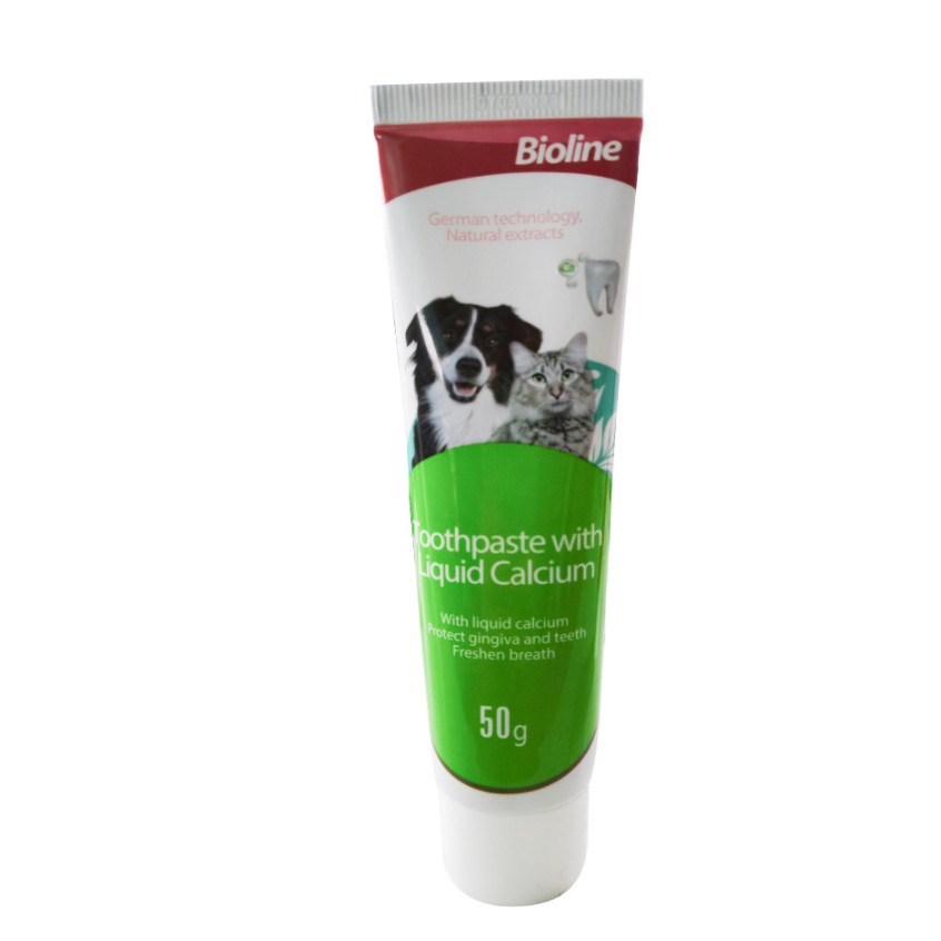 Bioline Pet Toothpaste Set for Cats & Dogs (50g) with Probiotics ...
