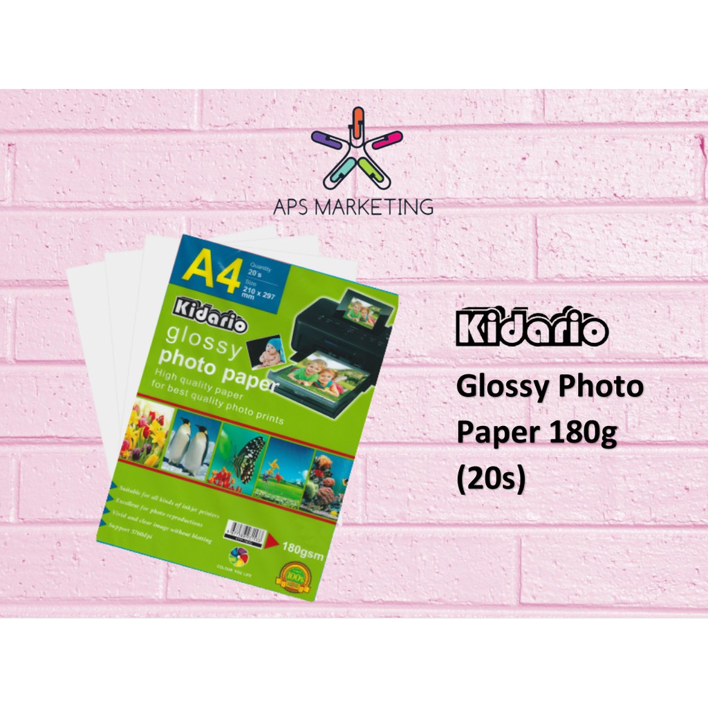 Kidario Glossy Photo Paper 180g (20pcs) | Shopee Malaysia
