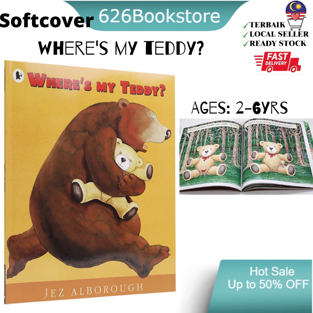 [626Book] Where is my Teddy Softcover book A4 Size Bedtime Storybook ...