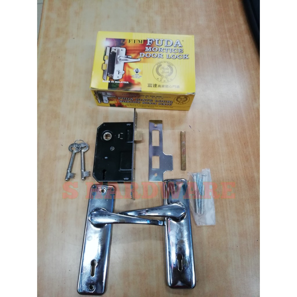 FUDA 2-LEVEL MORTICE DOOR LOCK MORTISE DOOR LEVEL HANDLE LOCK KUNCI ...