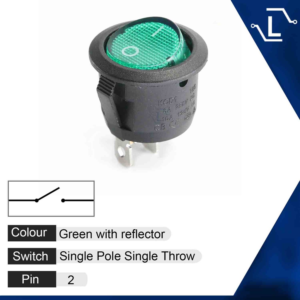 [Luminense] KCD Switch KCD1 ON/OFF Round Rocker Toggle Switch 6A/250VAC ...