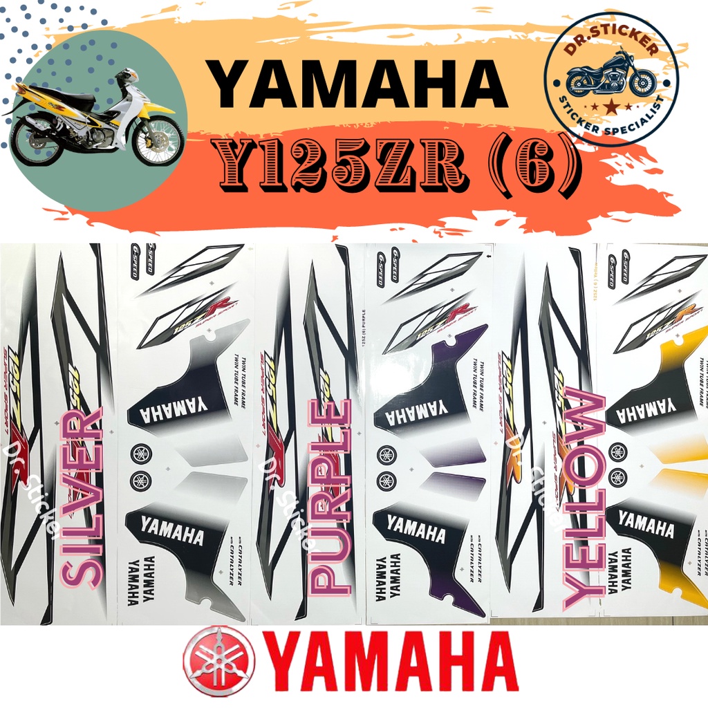 YAMAHA Y125ZR (6) Stripe Stiker Sticker Y125Z 125Z 125ZR Y125Z Y125 125 ...