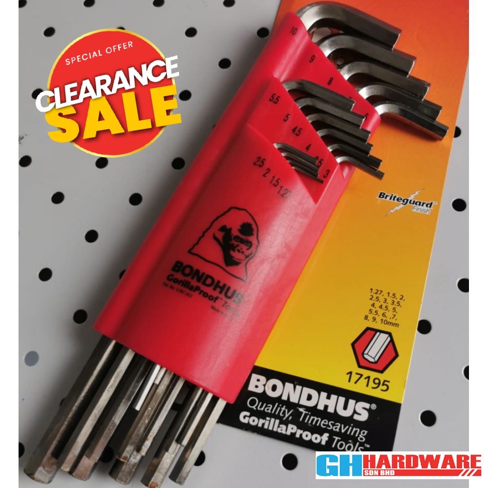 [ GH HARDWARE - OLD NEW STOCK ] BONDHUS 17195 (HLX15MB) L Wrench Key ...