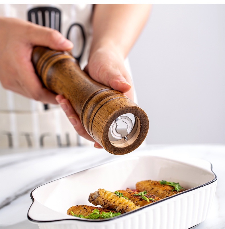 Salt Pepper Manual Grinder Black Paper Lada Hitam Wood Grinder ...