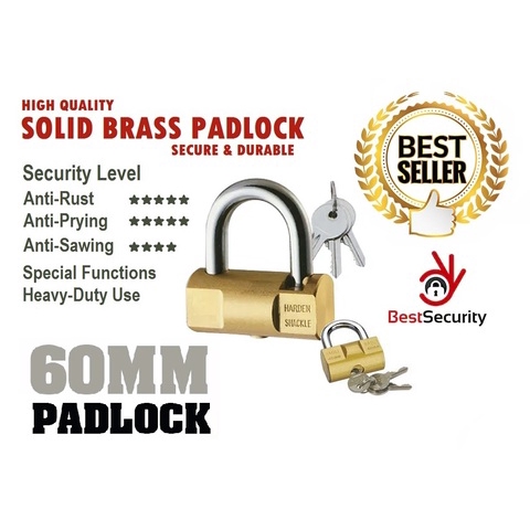 Red Dragon 60mm Security Solid Brass Hammer Padlock | Shopee Malaysia
