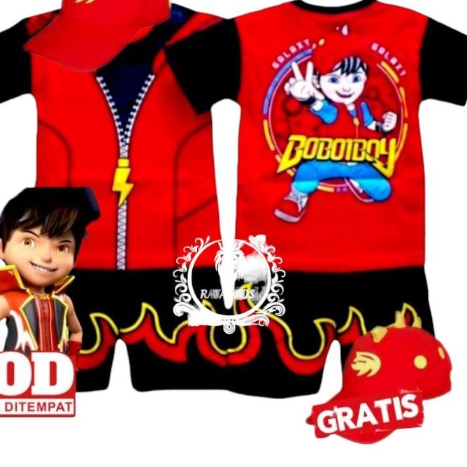 HIJAU MERAH Boboiboy Clothes For Boys BOBOIBOY Fire, Water, Leaves ...