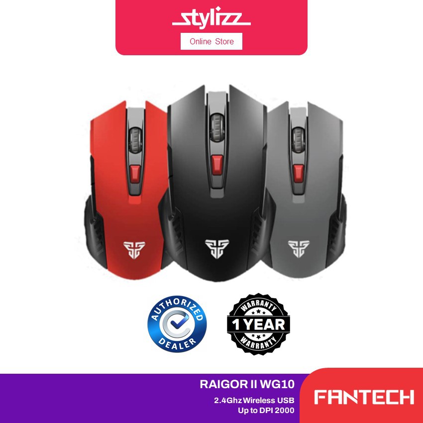 FANTECH WG10 RAIGOR II - 2000 DPI WIRELESS 2.4GHZ PRO GAMING MOUSE ...