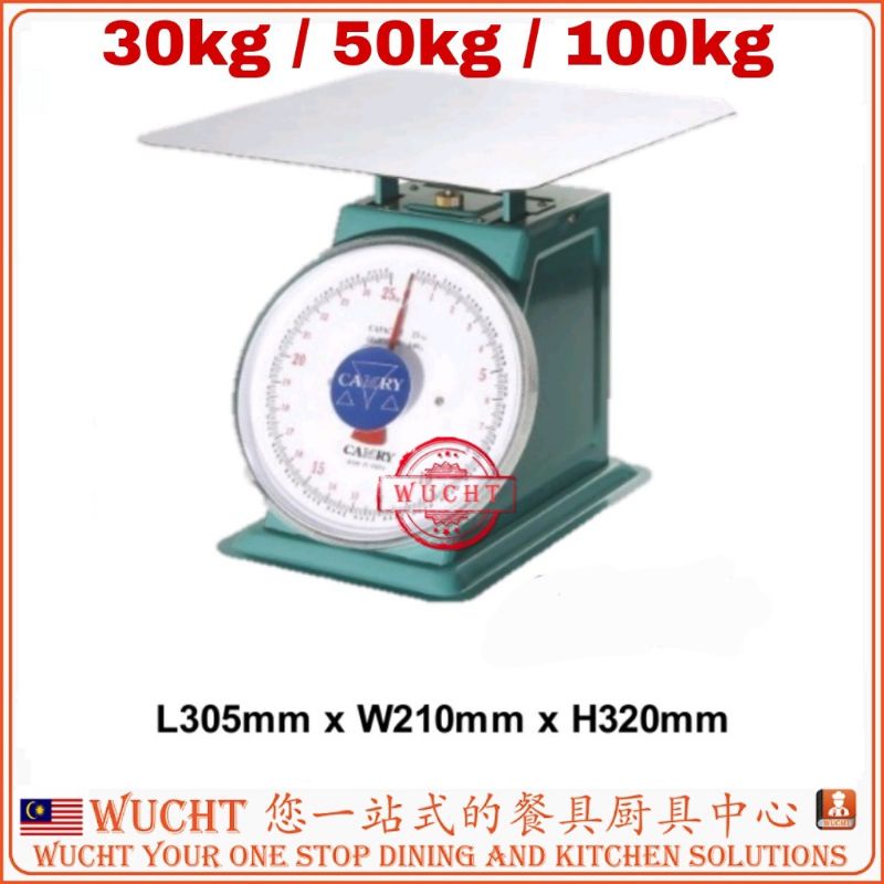 【WUCHT Flat Top SCALE 30kg 50kg 100kg Mechanical Kitchen Scale With Stainless Steel Flat Top ...
