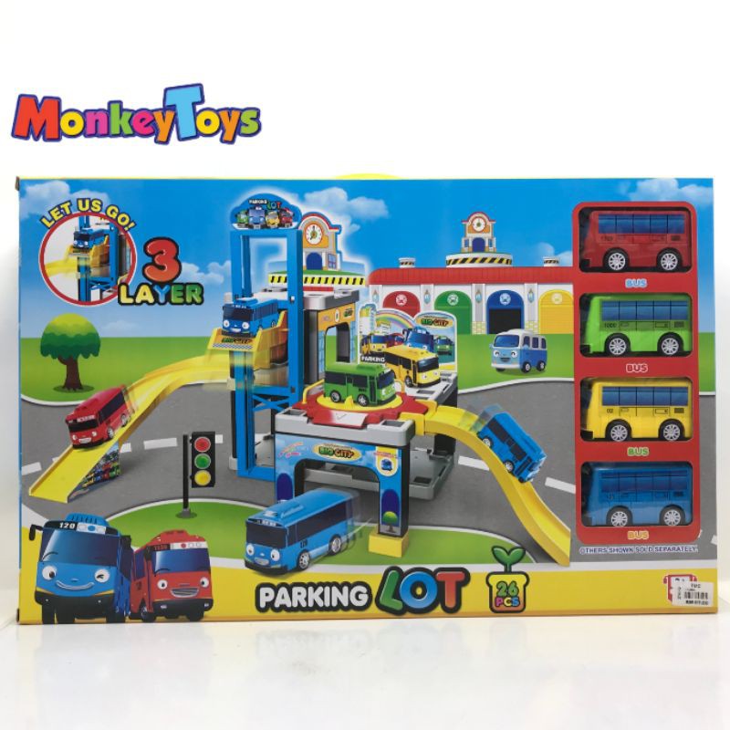Tayo the little bus 3 layer car parking lot | Shopee Malaysia