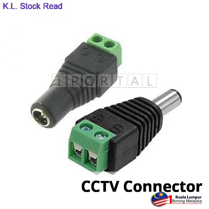 CCTV DC POWER Connector Plug MALE FEMALE / Easy Connect to Cable ...