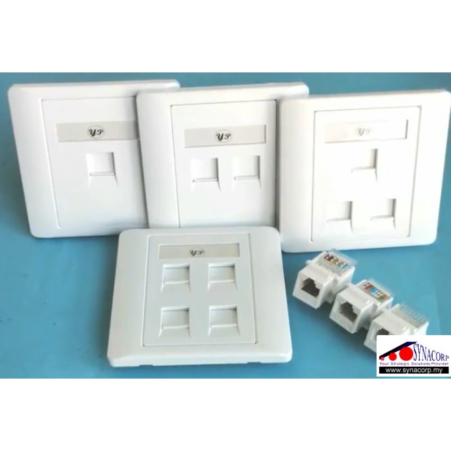 RJ45 Cat5e Cat6 Keystone Jack Network Faceplate Wall Panel Face Plate ...