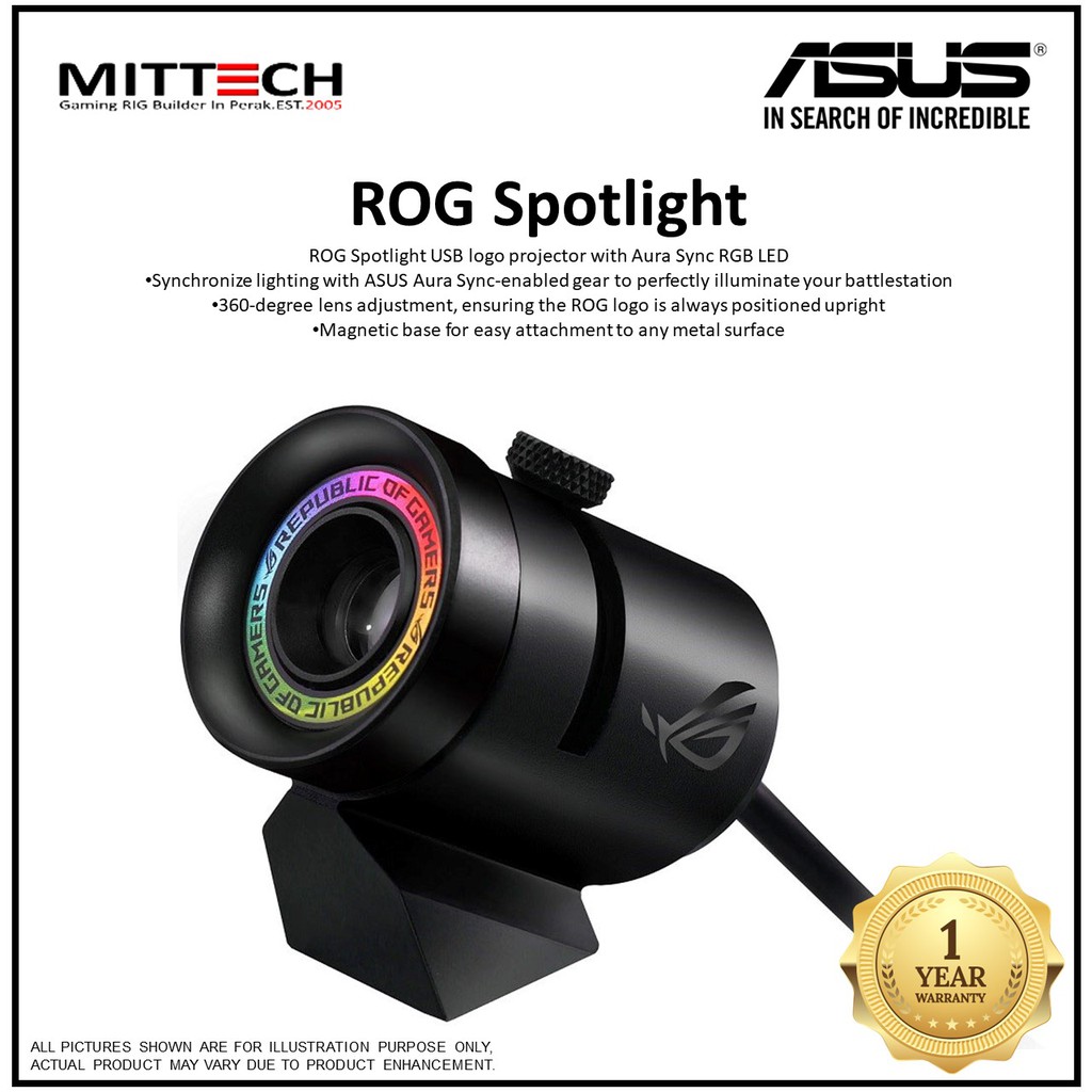 Asus ROG Spotlight | USB logo projector | Aura Sync RGB LED | Shopee ...