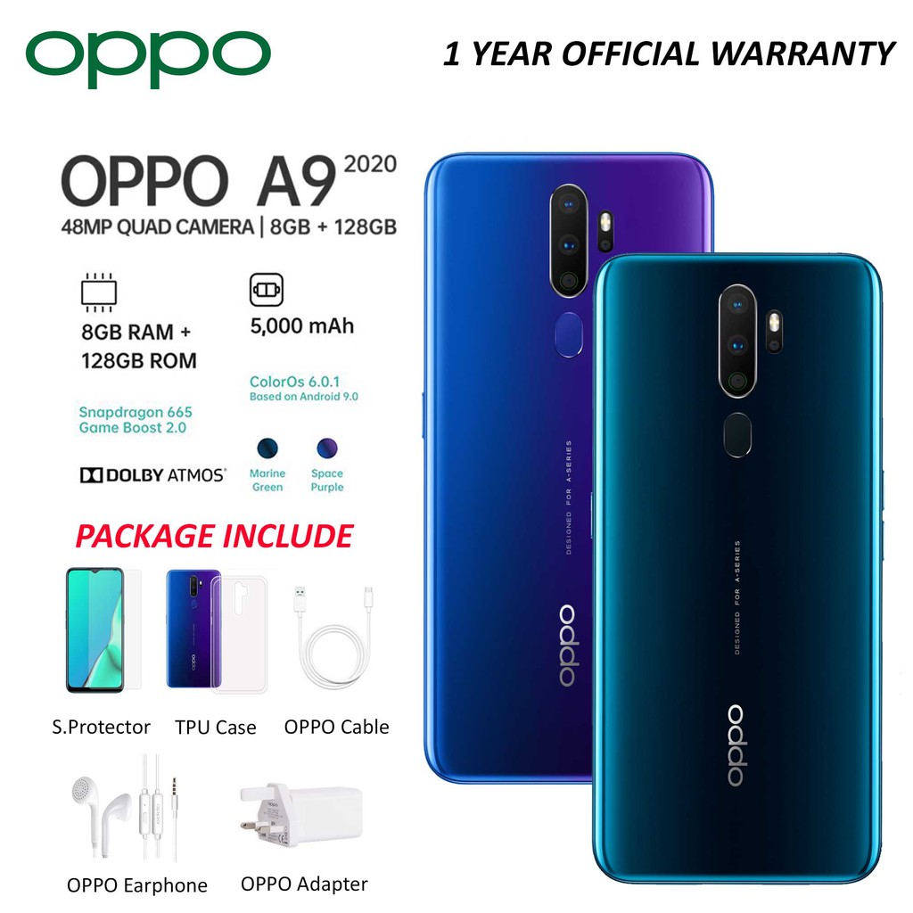 Original OPPO A9 2020 8GB+128GB 48MP* Ultra Wide Quad Camera 5000*mAh ...