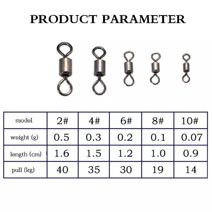 OPA-Fishing Swivel Sizes Solid Connector Ball Bearing Snap Fishing ...