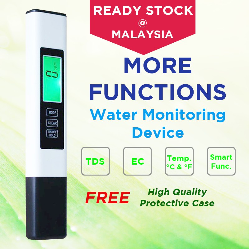 Digital TDS Meter 3 in 1 Tester EC Meter Conductivity Water Purity ...