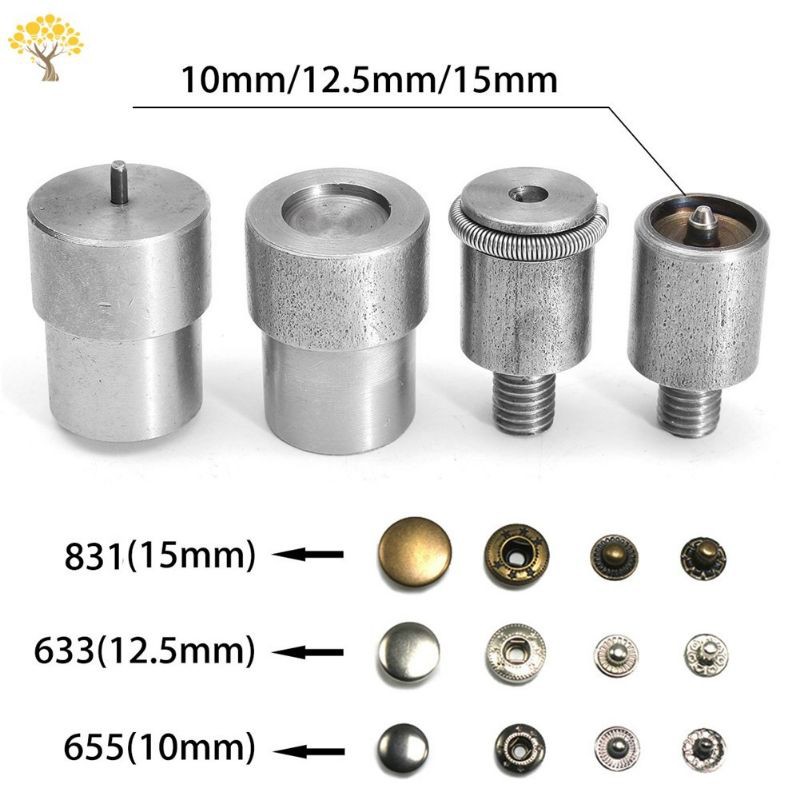 4pcs/ Set Snap Button Dies Mould Set Hand Pressing Machine Replacement ...