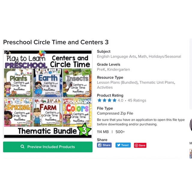 Printable *Preschool Circle Time and Centers 3 | Shopee Malaysia