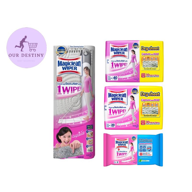 Magiclean Wiper Mop Set / Dry Sheets / Wet Sheets | Shopee Malaysia