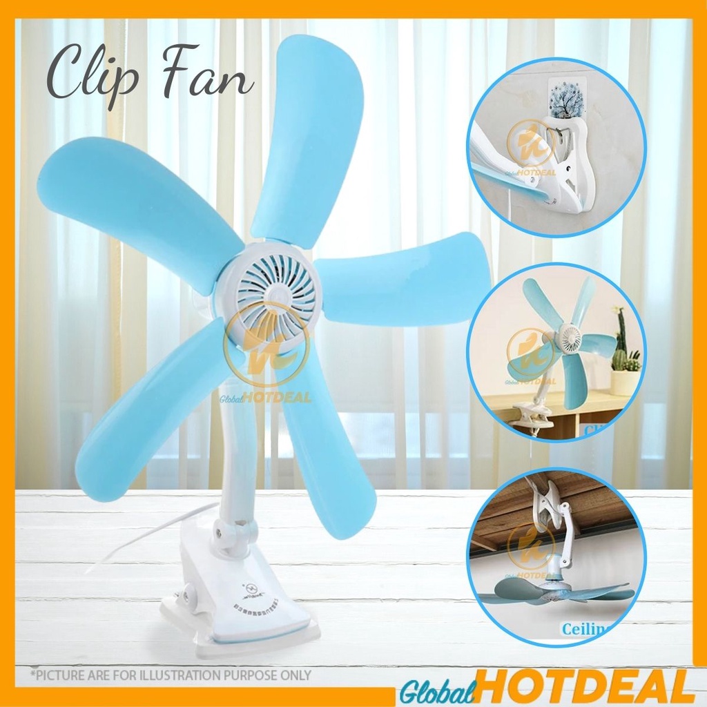 Clip Fan 5 Blade Silent Wall Mounted Bed Electric Mini Clip Fan ...