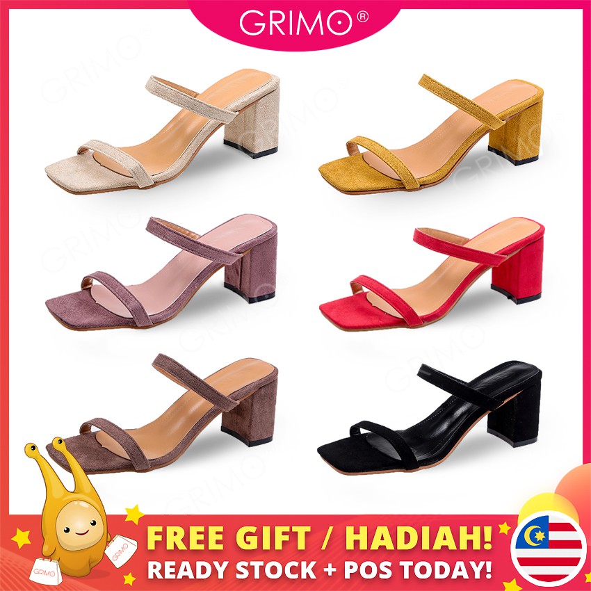 READY STOCK💝GRIMO Yahoze Double Heel Women's Wedges High Heel Kasut ...
