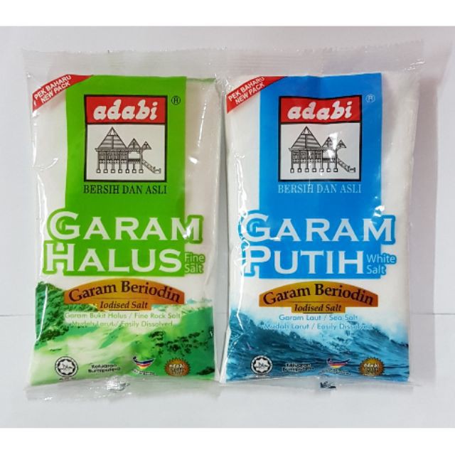 ADABI GARAM BERIODIN (GARAM PUTIH / GARAM HALUS) IODIZED SALT 400G ...