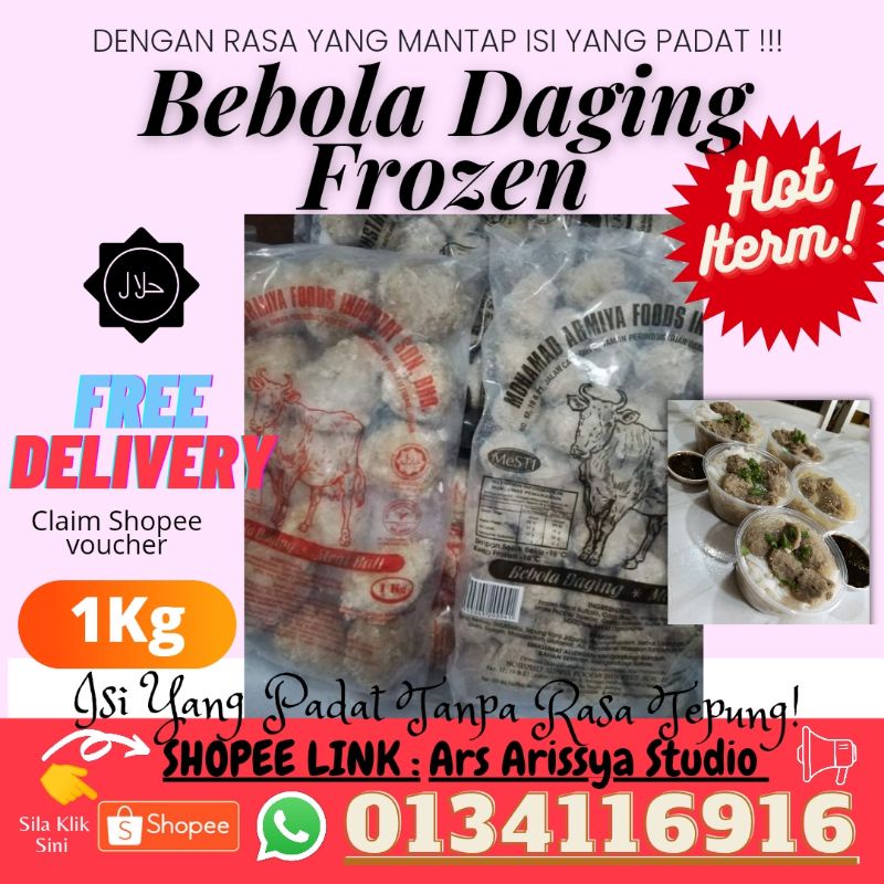 HOT ITERM 💥 BEBOLA DAGING BAKSO MEATBALL FROZEN 1KG READY STOCK HALAL ...