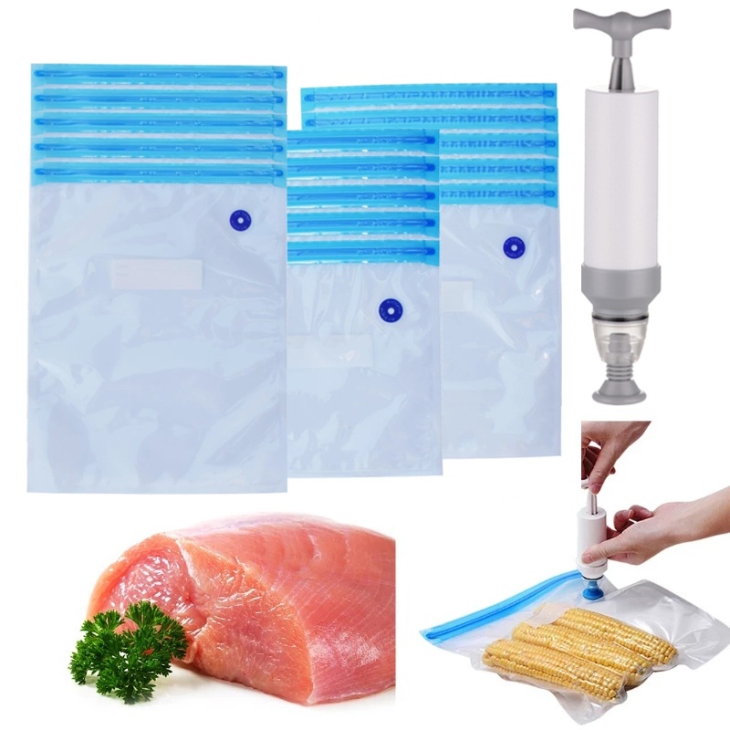 Kitchen Food Vacuum Storage Bags Reusable Food Saver Reusable Food Self ...