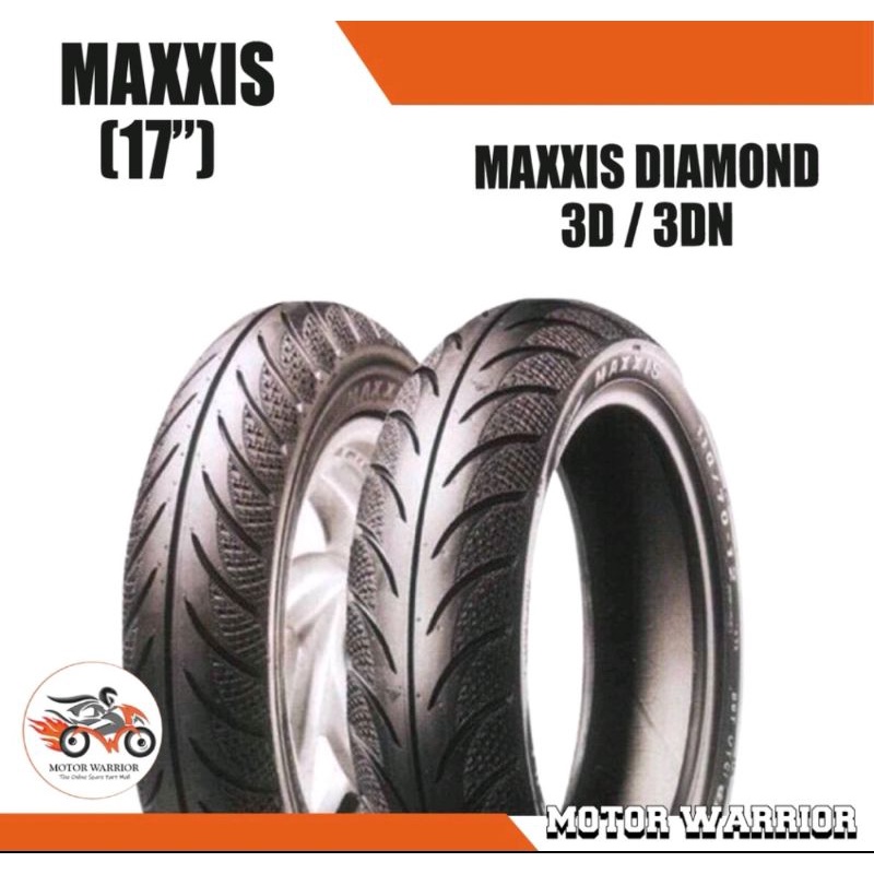 Maxxis Diamond MA3D Tyre 17 Tubeless tayar 60/80-17 70/80-17 70/90-17 ...