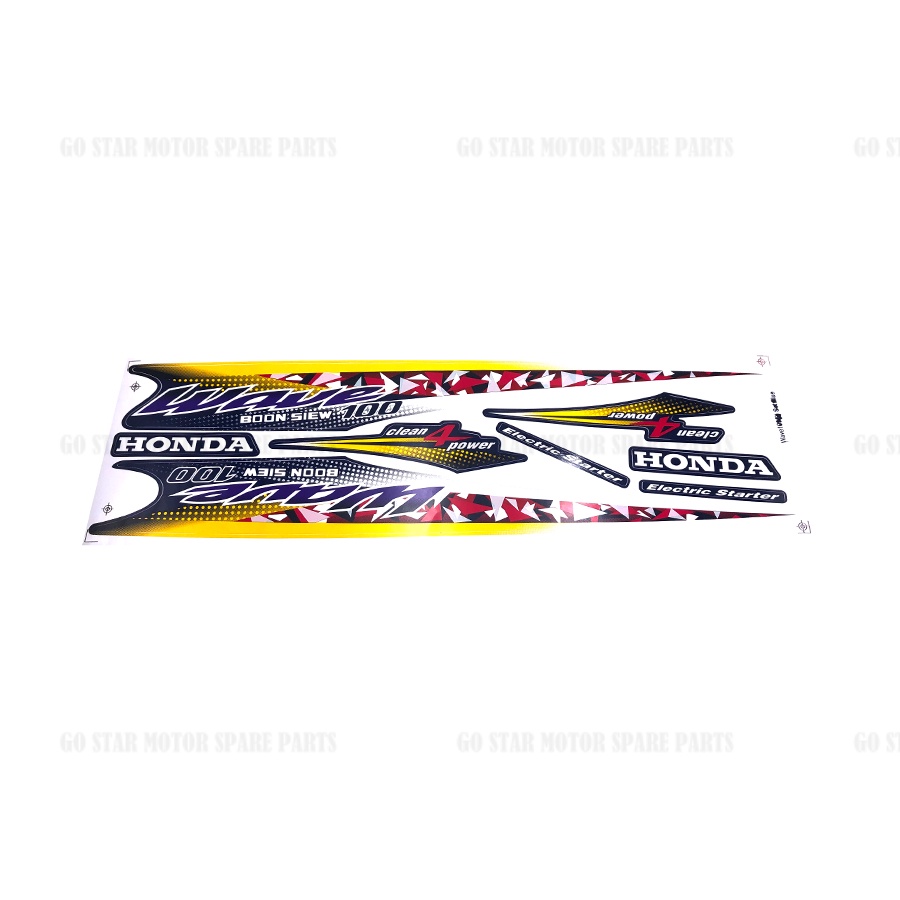 HONDA WAVE100 W100 WAVE 100 Sticker (1) & (2) Body Cover Set Sticker ...